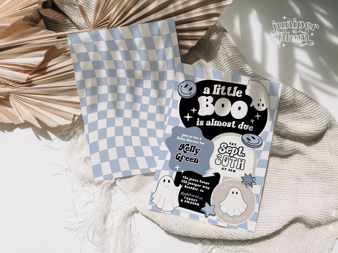 Editable Little Boo Guess Baby's Due Date Game Template, Boy Halloween ...
