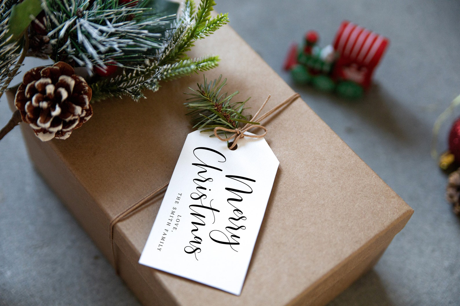 Christmas Tag Template, Personalized Christmas Favor Tag Printable ...