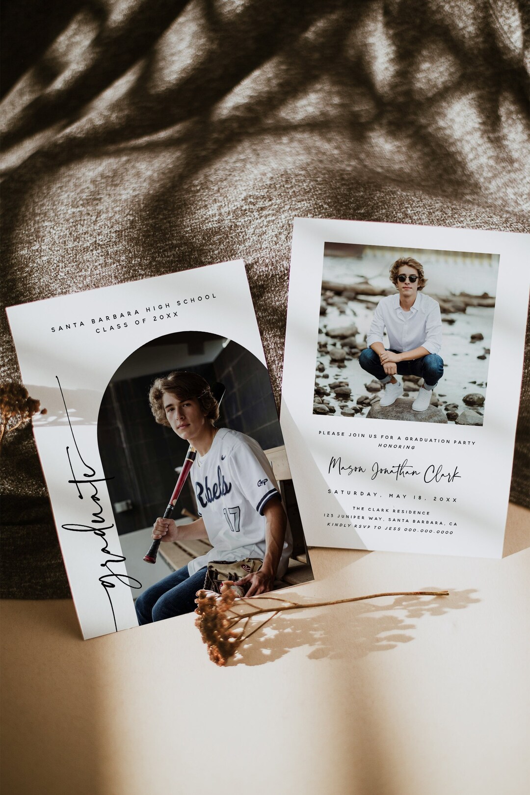 Minimalist Graduation Announcement, Graduation Party Invitation ...