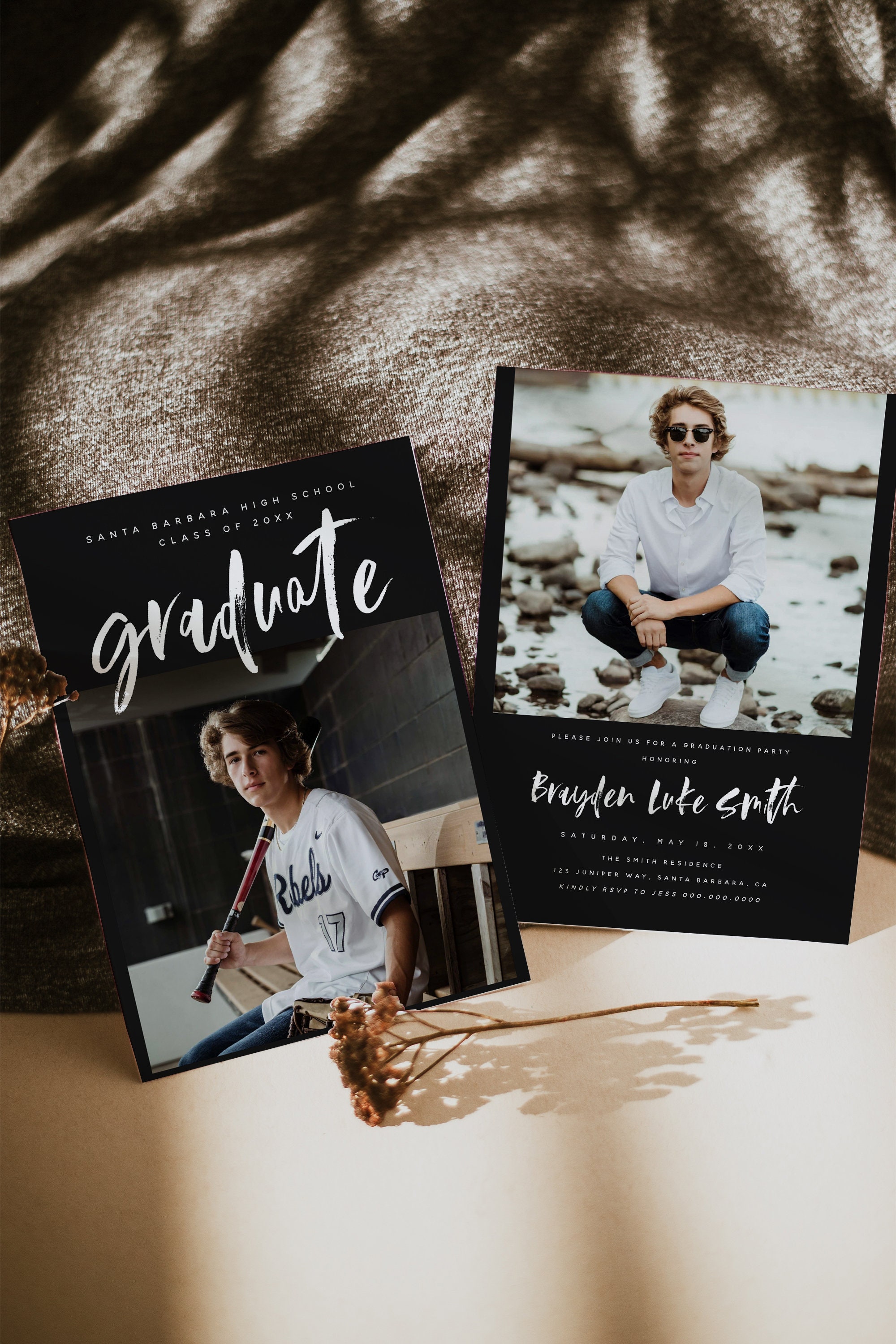 Guy Graduation Announcement, Boy Graduation Party Invitation Template ...