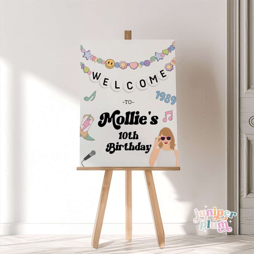 Editable Era Birthday Welcome Sign Music Tour Movie Welcome Birthday ...