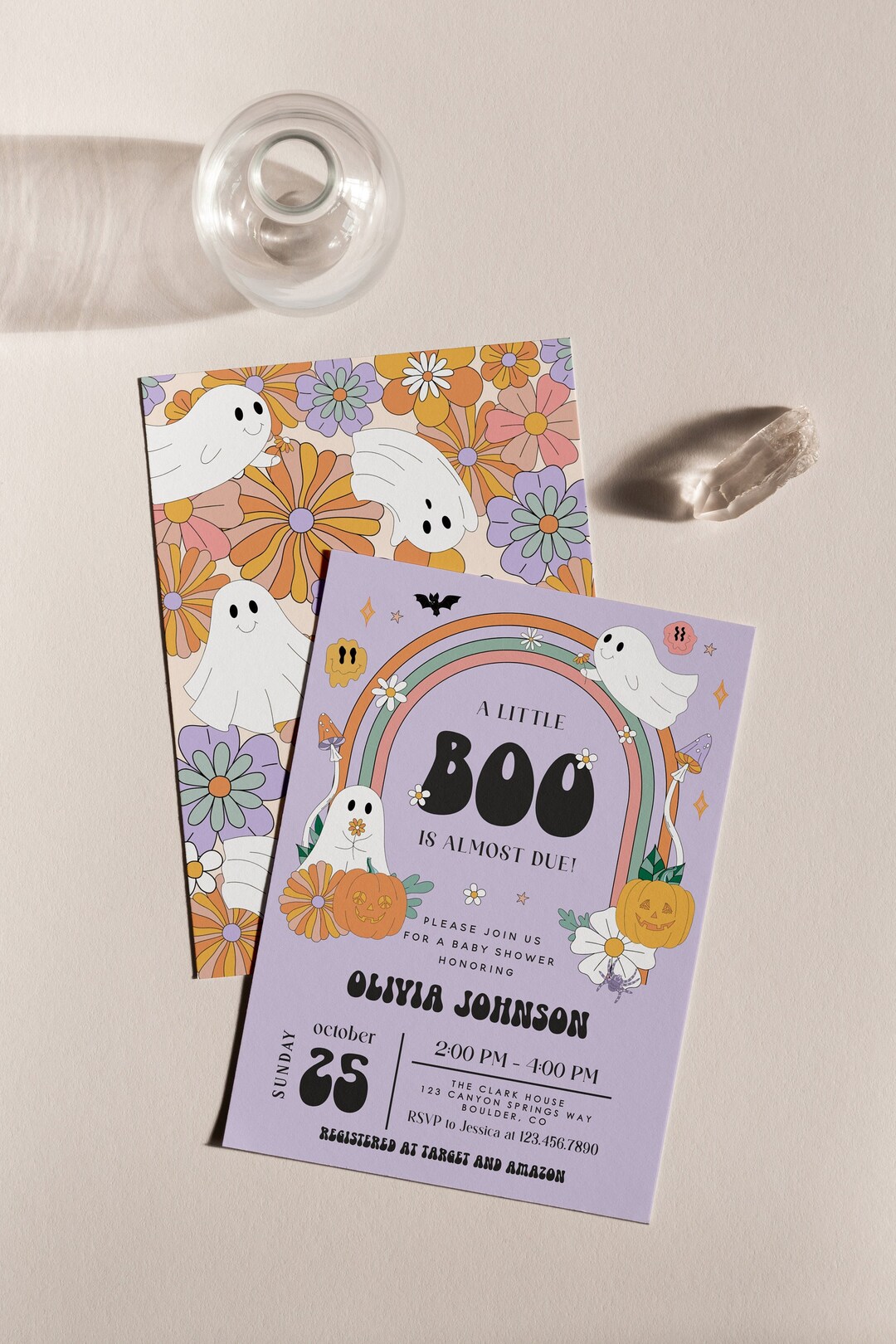 A Little Boo Baby Shower Invitation Editable Template, Halloween Baby ...