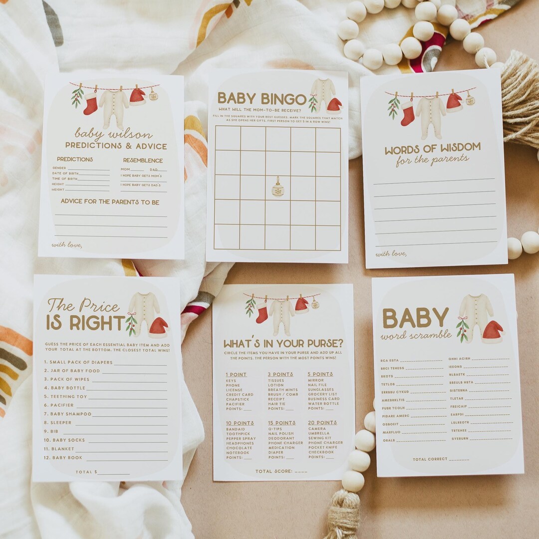 Winter Christmas Merry Little Baby Shower Shower Games, Christmas Baby ...