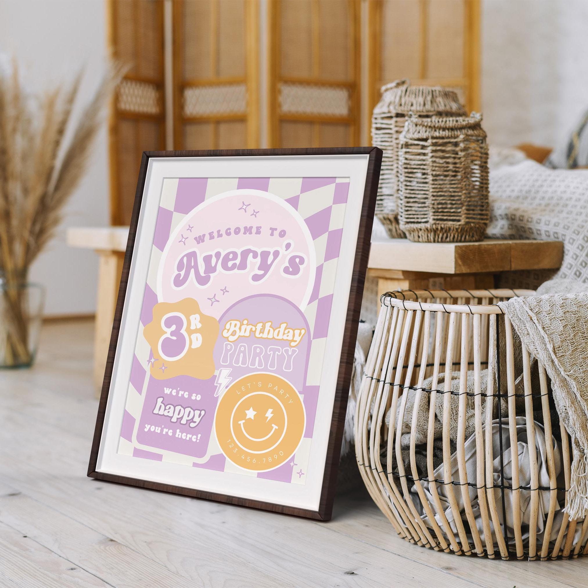Editable Smile Face Birthday Food Label, Smile Face Birthday Food Tent ...