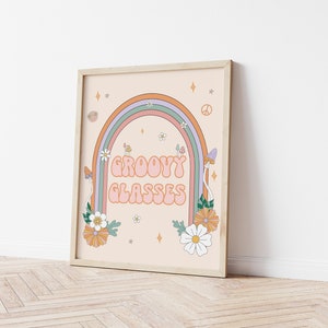 One Groovy Year Sign, Groovy One Birthday Sign, 70s Retro Hippie Daisy ...