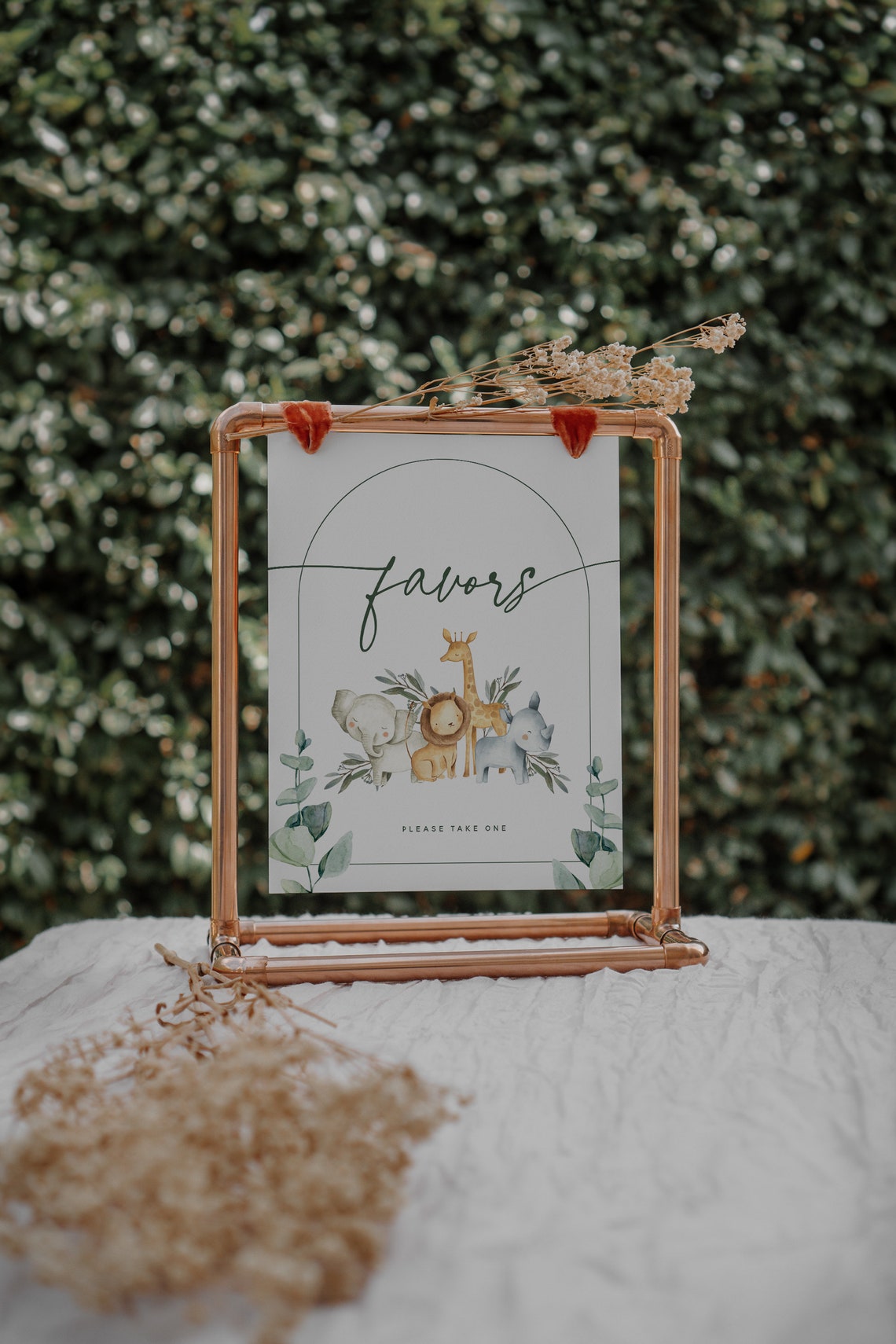 Jungle Animal Boho Arch Sign Editable Template, Baby Shower Custom Sign ...