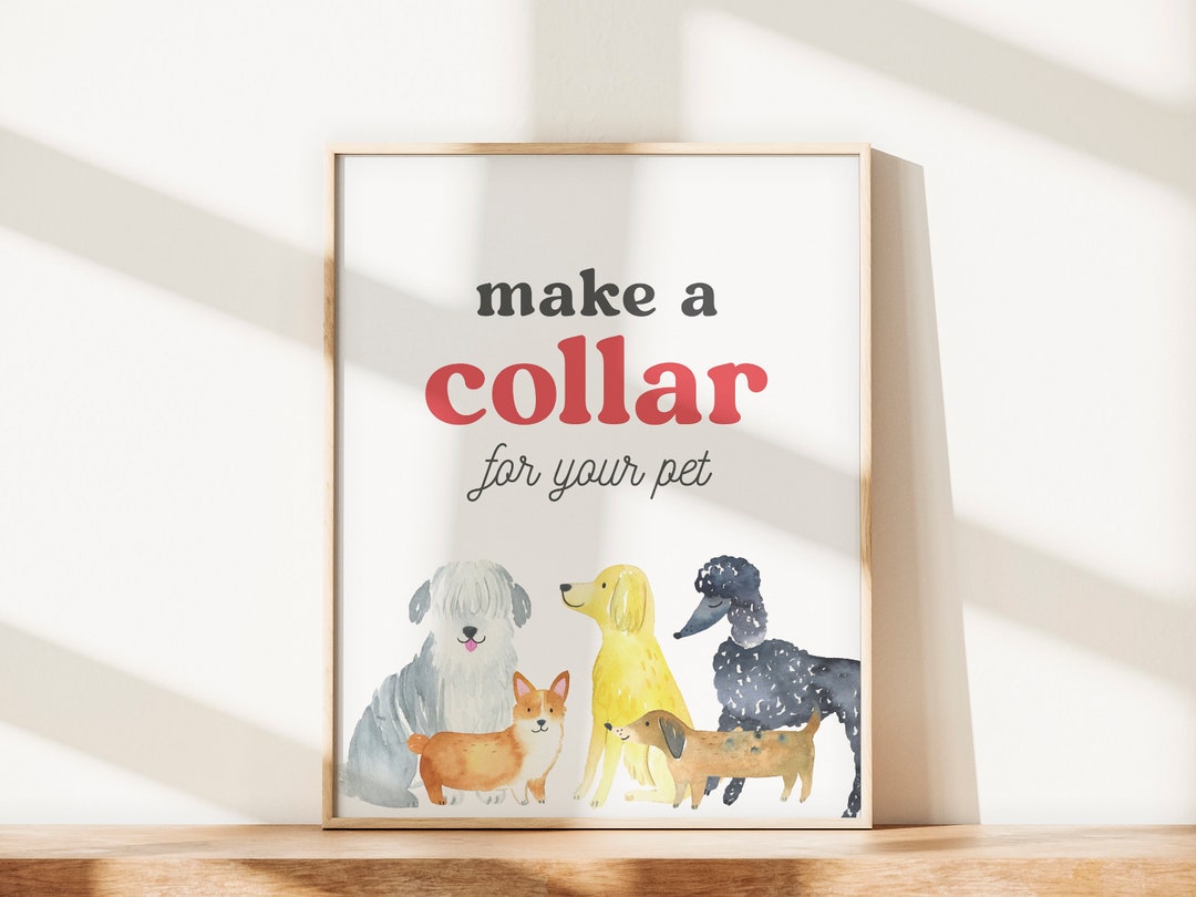Puppy Make a Collar Sign Instant Download, Collar Making Sign Digital ...