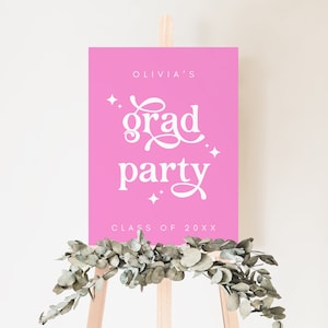 PINK Graduation Announcement Template, Minimalist Graduation Party ...