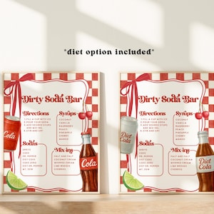 Red Bow Soda Bar Sign Template, Ready to Pop Baby Shower Soda Bar Sign ...