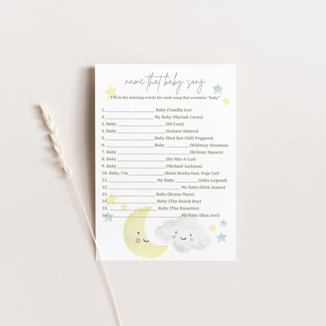 Little Star Name That Baby Song Game Twinkle Twinkle Baby Shower Game ...