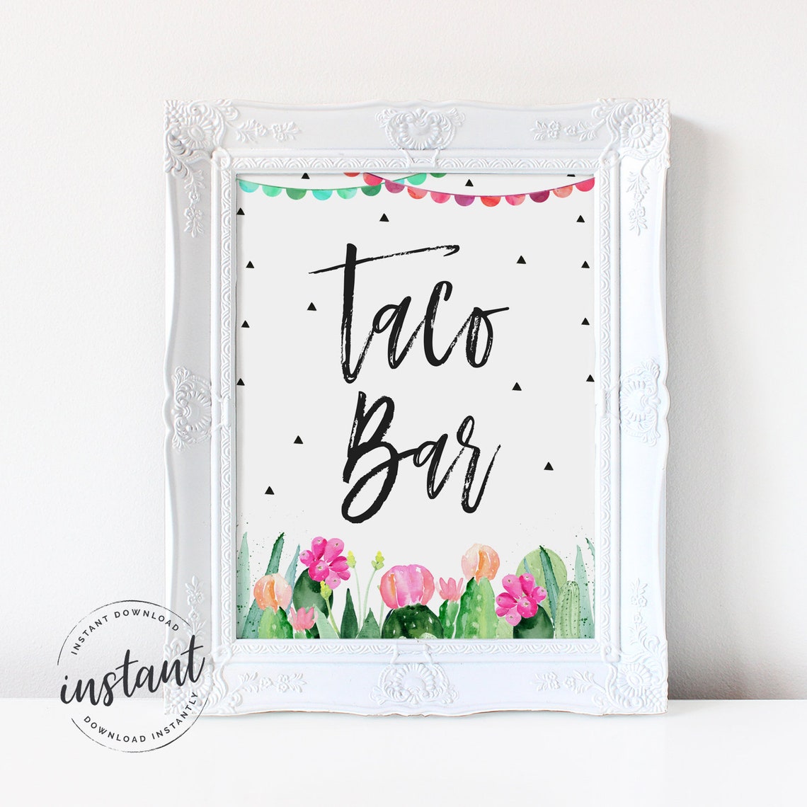 Fiesta Taco Bar Sign Fiesta Theme Bridal Shower Baby Shower - Etsy