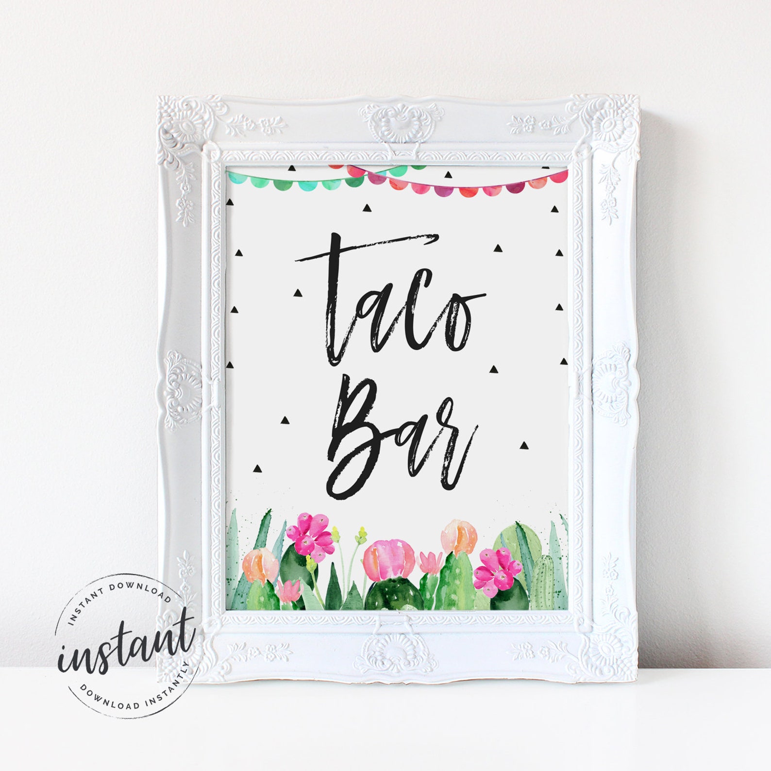 Fiesta Taco Bar Sign Fiesta Theme Bridal Shower Baby Shower - Etsy