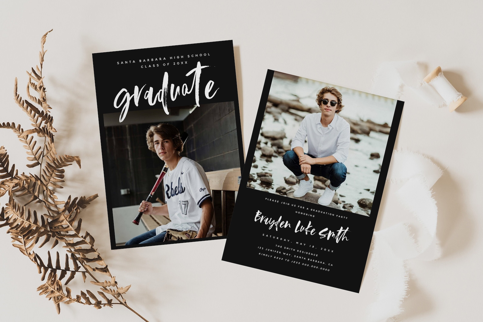 Guy Graduation Announcement, Boy Graduation Party Invitation Template ...