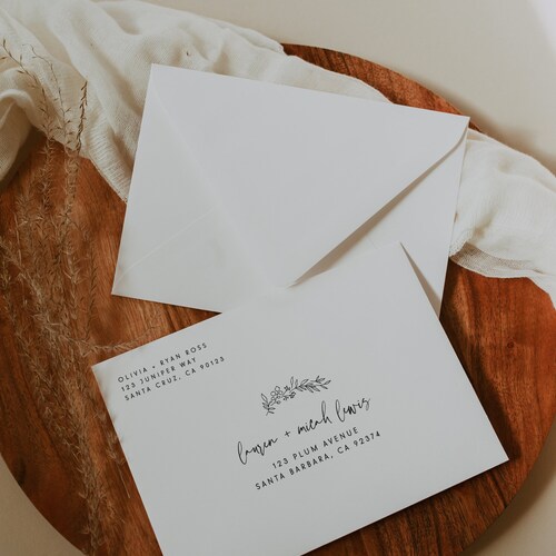 Minimalist Envelope Template Download Modern Address Label - Etsy