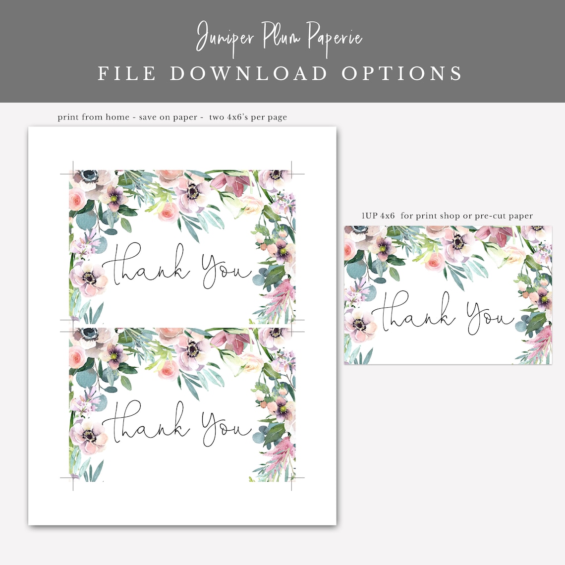 Floral Garden Thank You Thank You Card Thank You Cards | Etsy