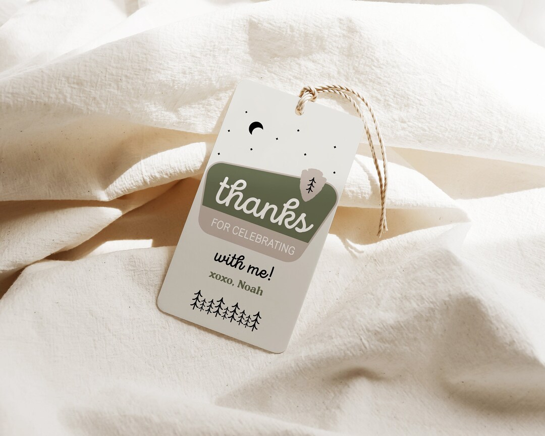 One Happy Camper Favor Tag Template National Park Birthday Decor ...