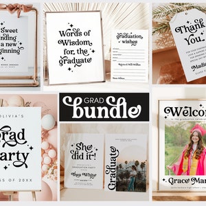Boho Graduation Announcement, Minimalist Graduation Party Invitation ...