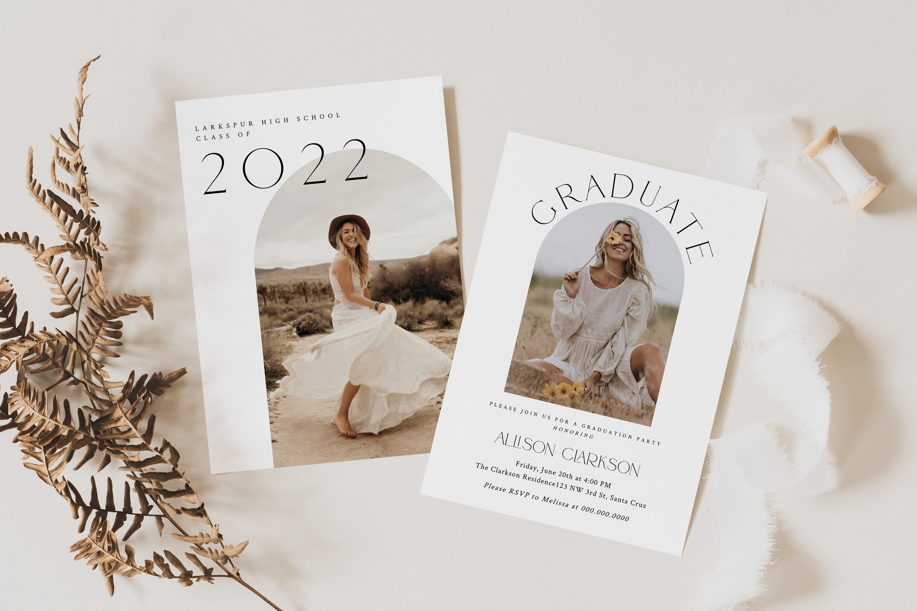 Minimalist Arch Graduation Announcement Graduation Party - Etsy