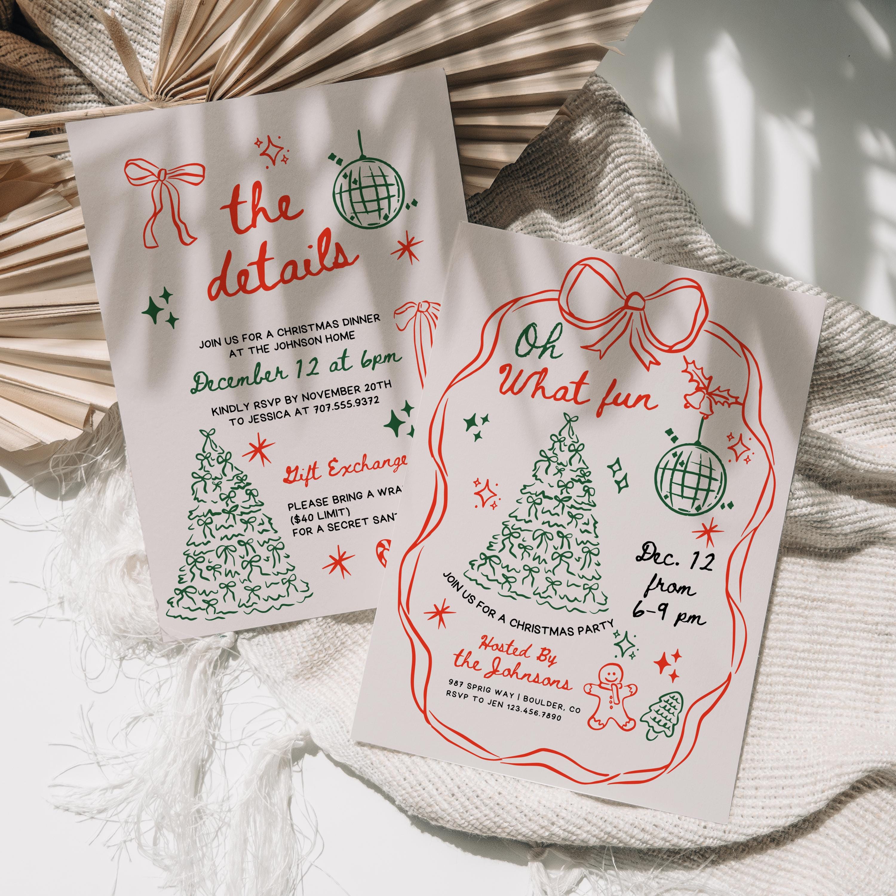 Oh What Fun Christmas Party Invitation, Editable Printable Holiday ...