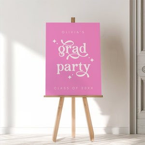 PINK Graduation Announcement Template, Minimalist Graduation Party ...