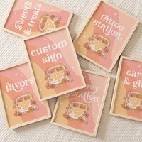 Printable Groovy Birthday Party Decor Groovy Tattoo Station Table Sign ...