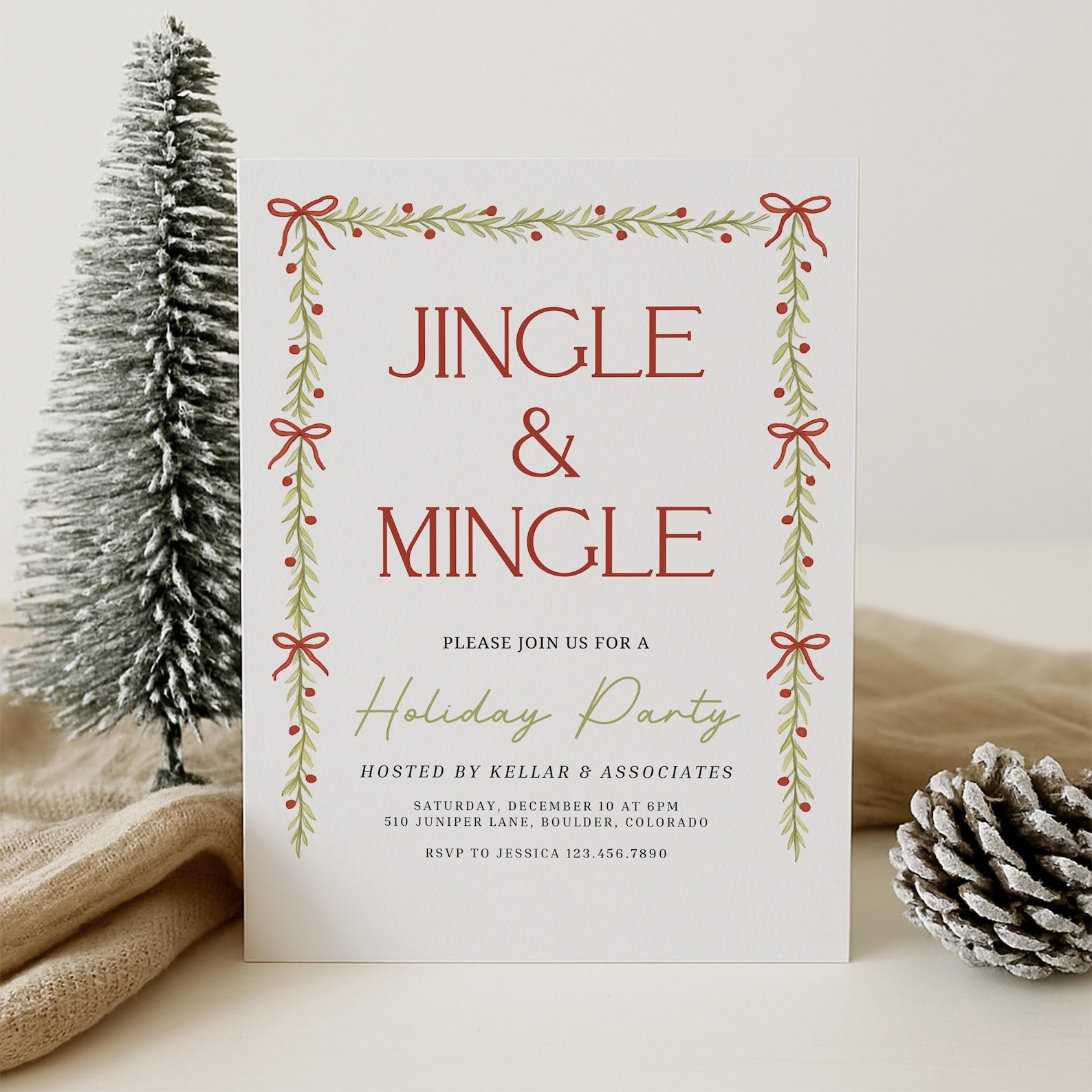 Jingle and Mingle Invitation Template | Holiday Party Invite Canva ...