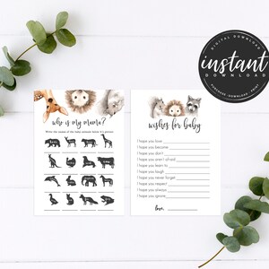 Woodland Baby Shower Games Bundle, Woodland Animal Baby Shower Games ...