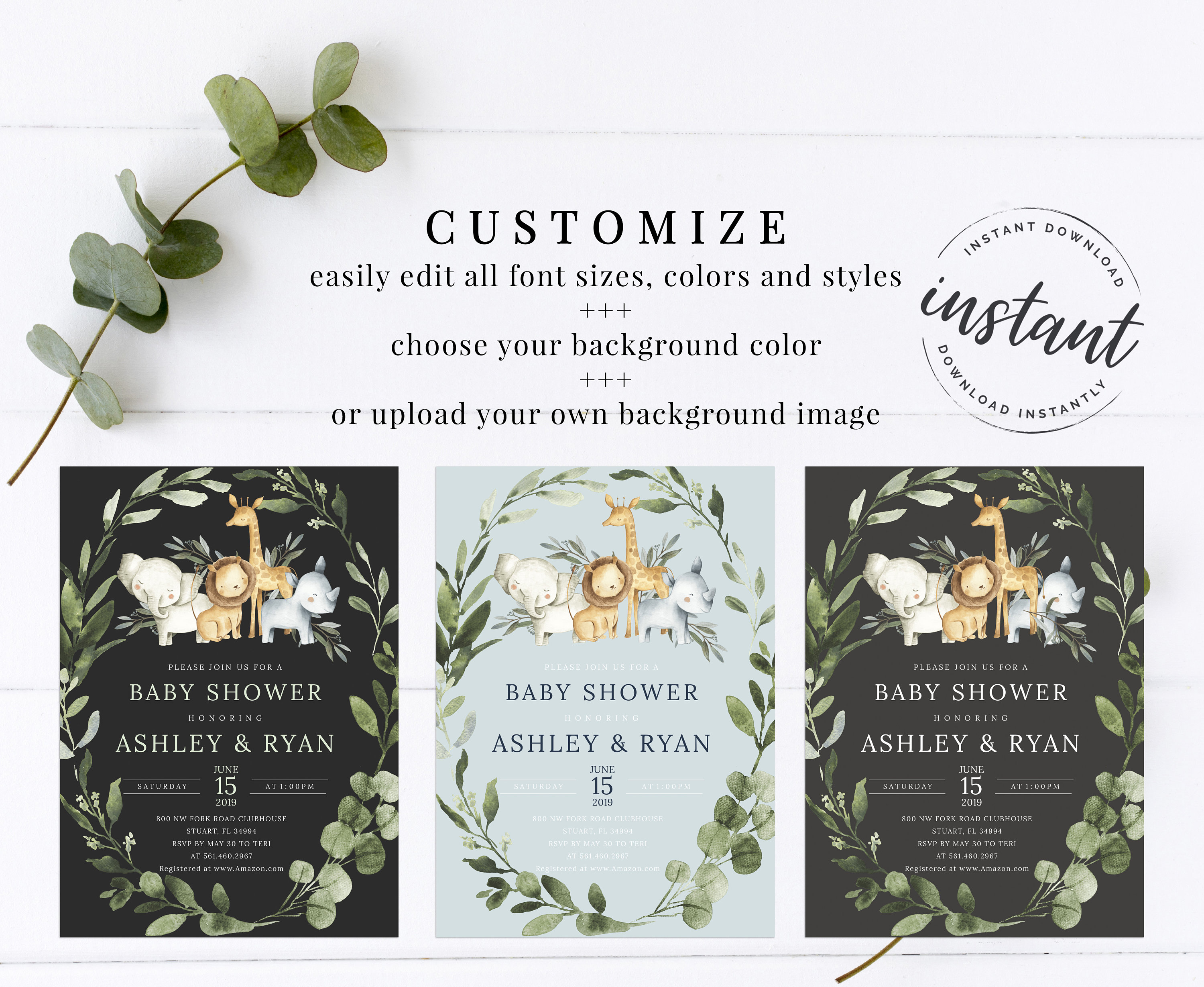 Baptism Invitation Woodland Animals Baptism Invitation | Etsy