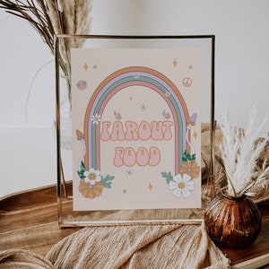 Groovy Food Sign Groovy One Birthday Sign 70s Retro Hippie - Etsy