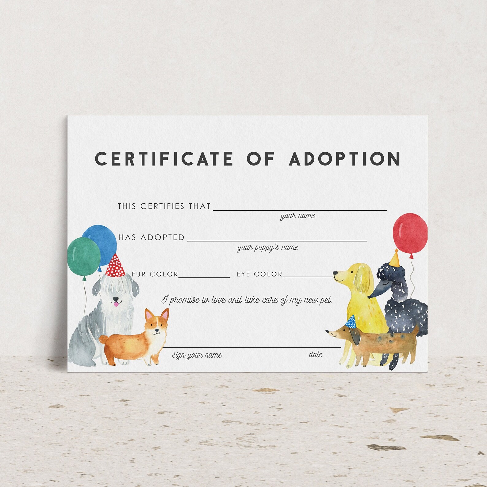 Puppy Birthday Favor Sticker Editable Template, Puppy Birthday, Dog ...