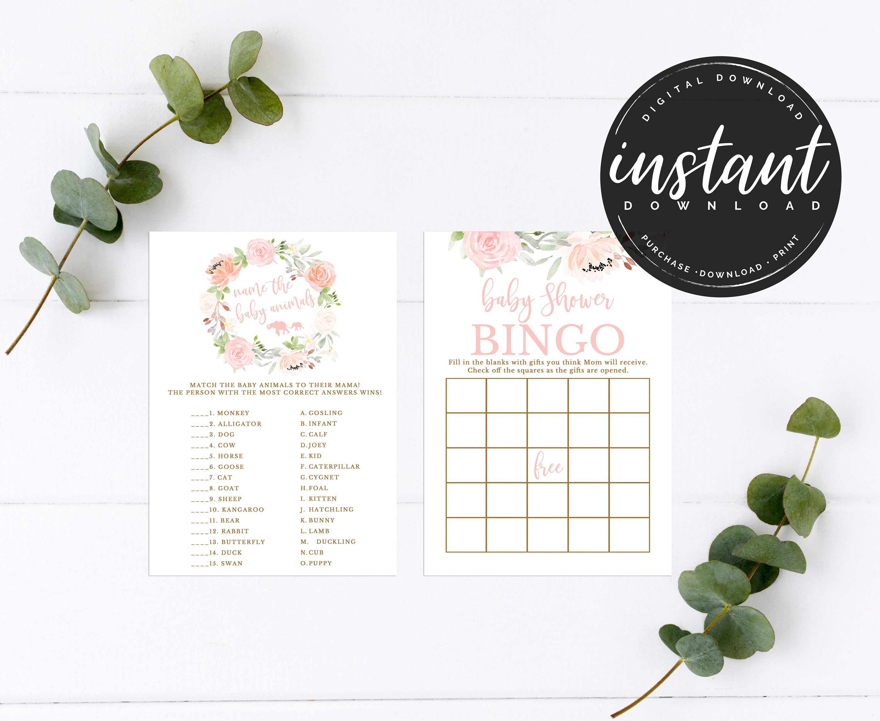 Floral Baby Shower Games Bundle Floral Baby Shower Games - Etsy