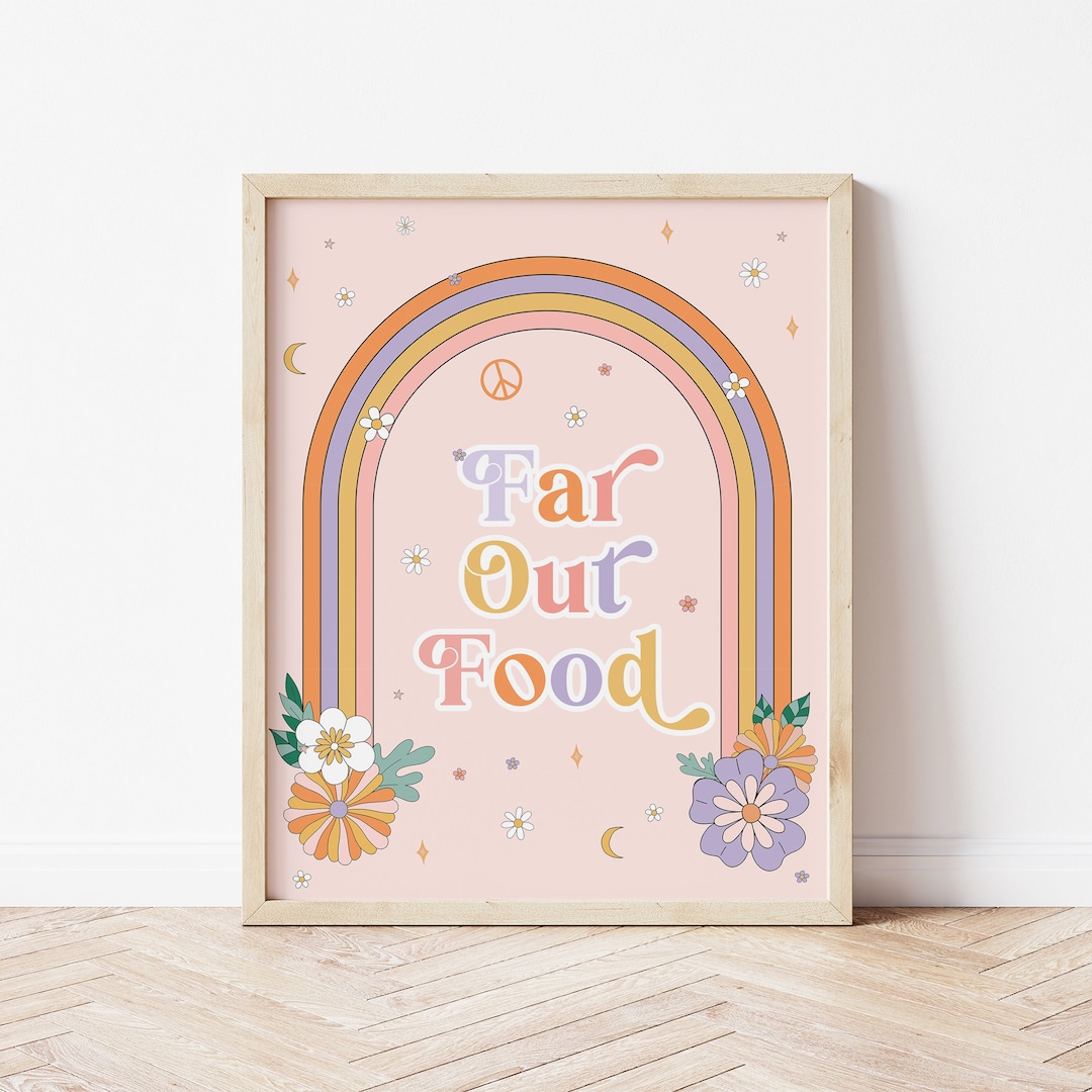 Far Out Food Sign Download, Groovy Food Sign, Flower Power, Hippie ...