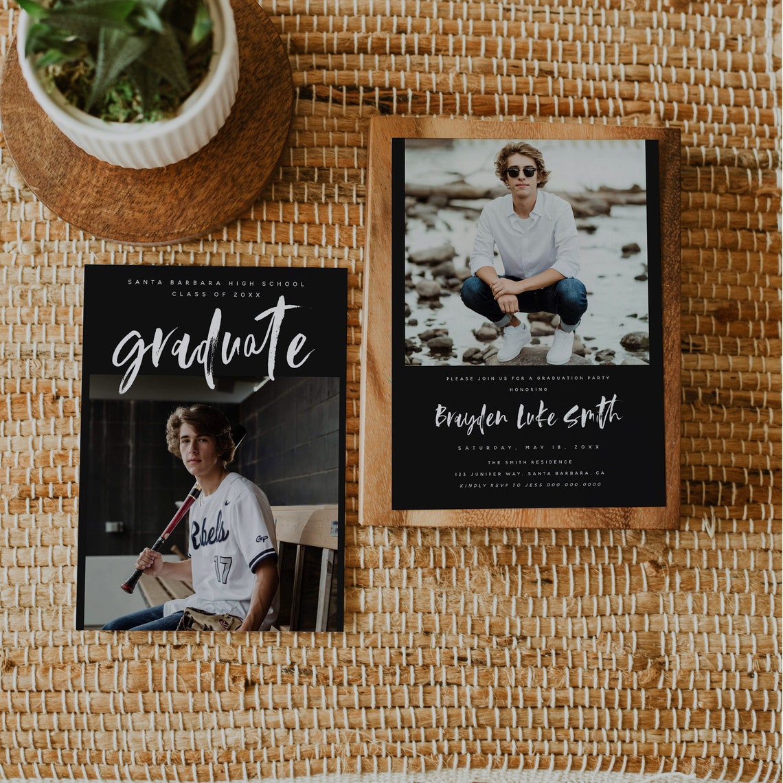 Guy Graduation Announcement, Boy Graduation Party Invitation Template ...