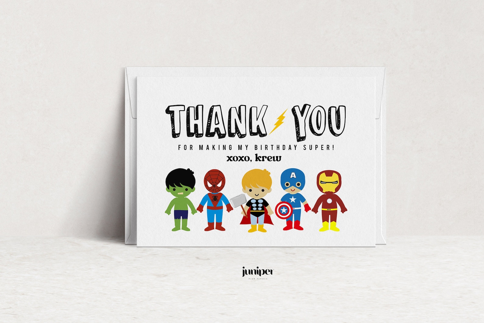 Superhero Thank You Template, Superhero Birthday Thank You Card ...