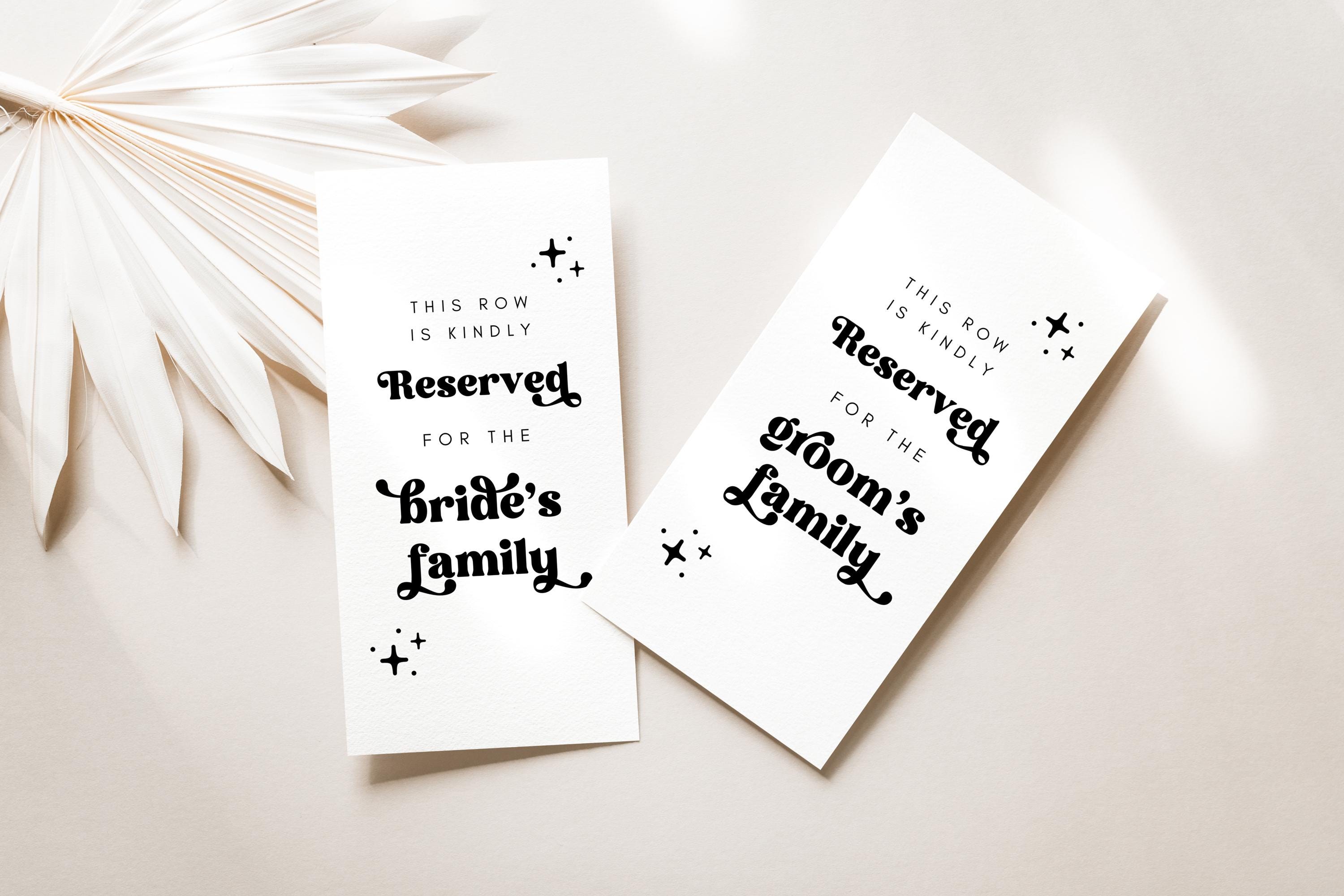 Editable Reserved Seat Tags, Wedding Reserved Chair, Reserved Seating ...