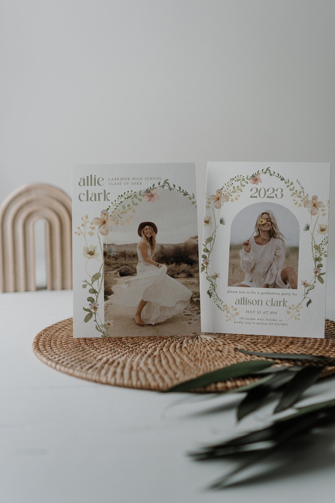 Minimalist Graduation Announcement Wildflower Graduation - Etsy