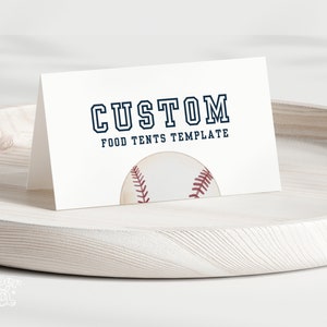 Baseball Party Food Label Modern Baseball Tent Card Boy Birthday Party ...