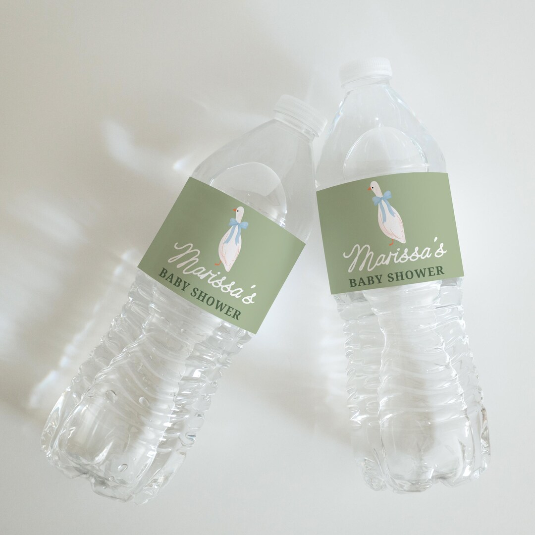 Silly Goose Water Bottle Labels – Editable Canva Template – Baby Shower ...