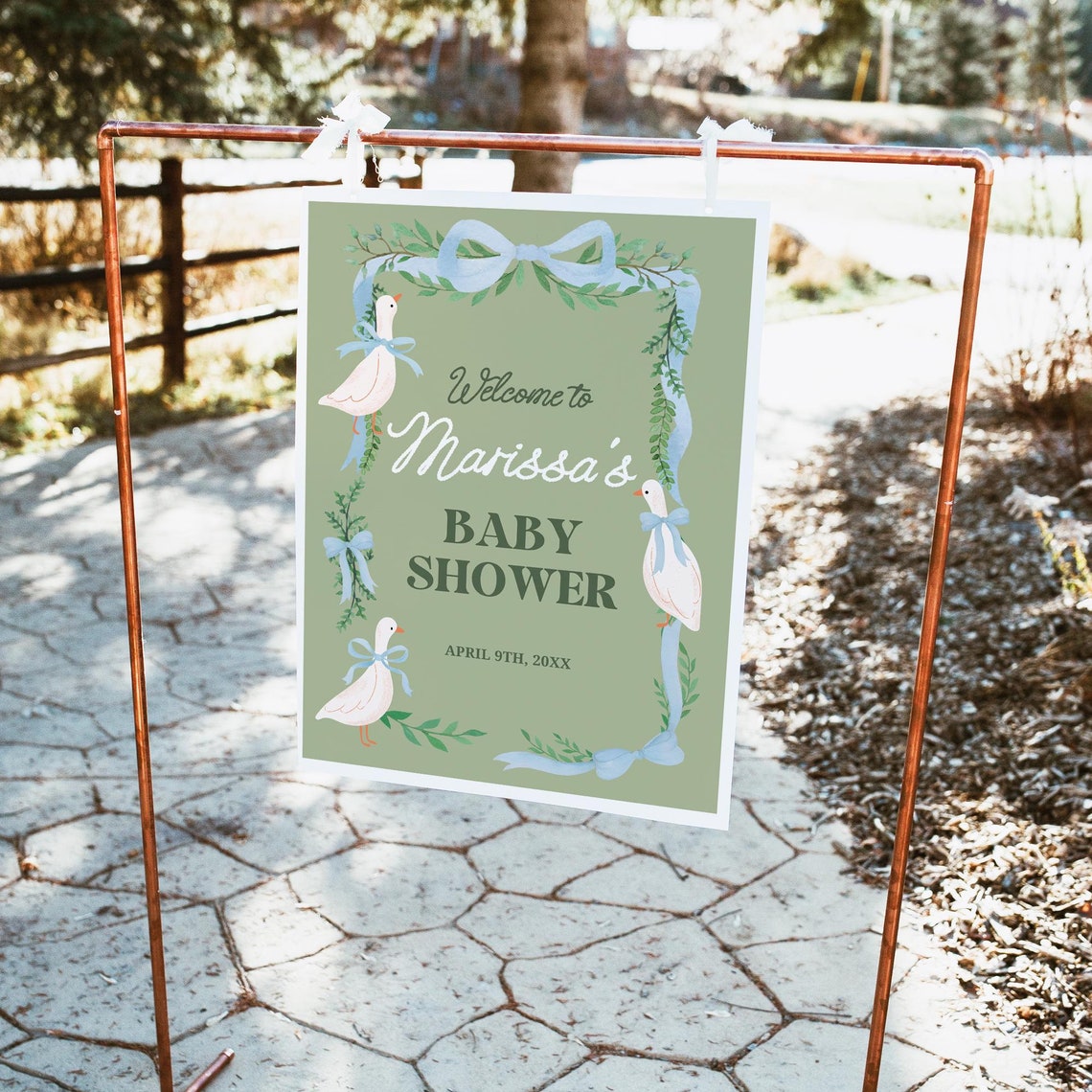 Silly Goose Baby Shower Sign – Editable Canva Template – Custom 8x10 ...