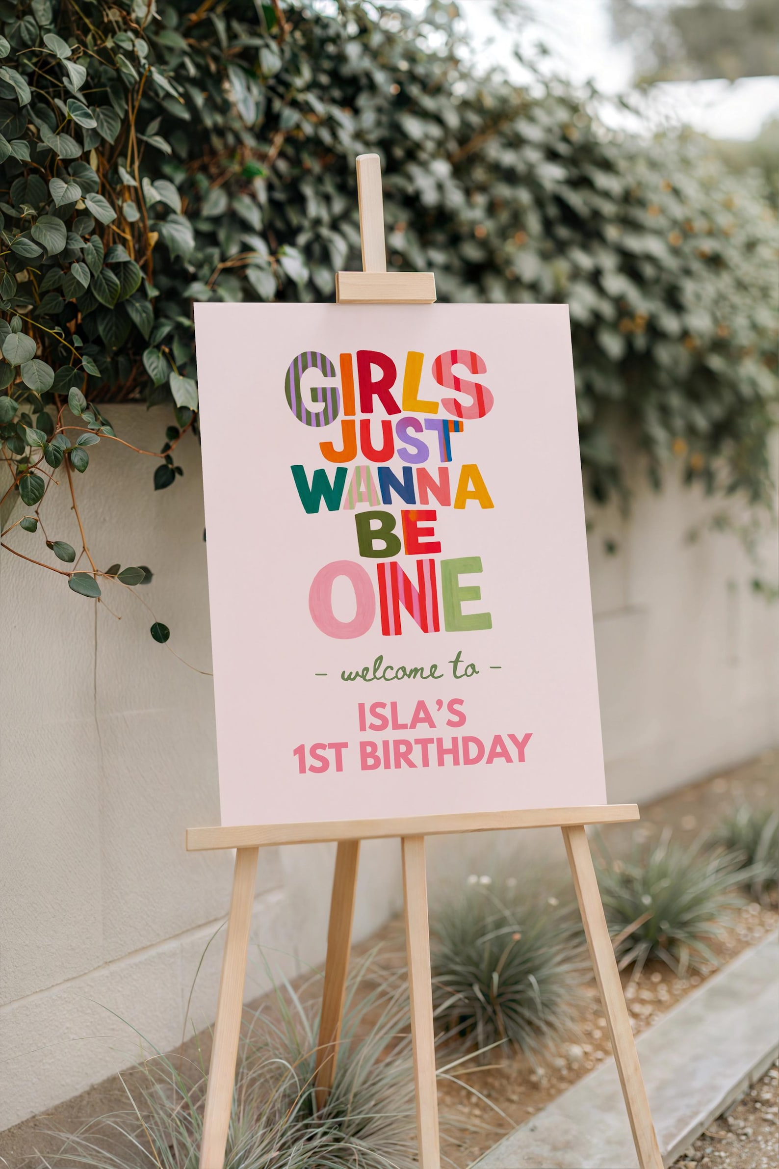 Girls Just Wanna Be One Birthday Invitation, 1st Birthday Girl Invite ...