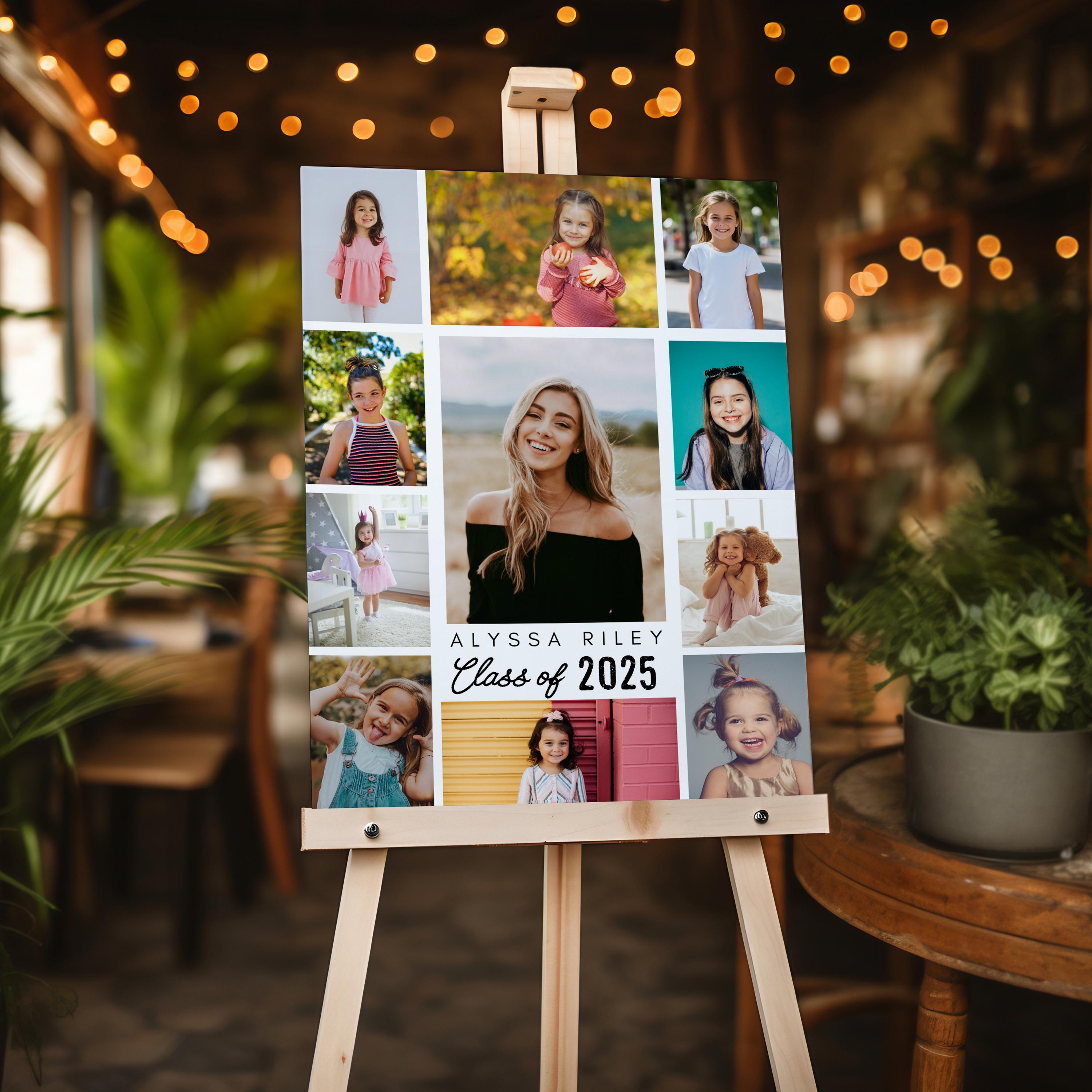Graduation Photo Collage Template, Graduation Welcome Sign, Graduation ...
