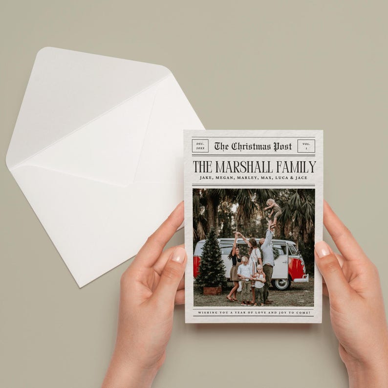 Christmas Newsletter Template Editable, Year in Review Christmas Card ...