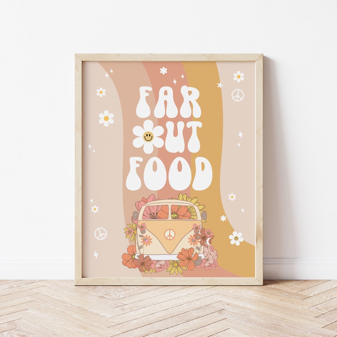 Groovy Food Party Sign, Far Out Food Party, Hippie Party Decor Birthday ...