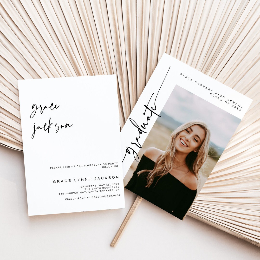 Senior Graduation Party Invitation Template, Editable Graduation ...