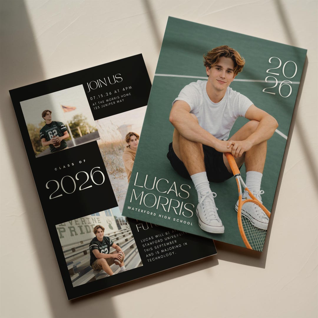 Modern Photo Graduation Announcement Template, Class of 2026 Invite ...