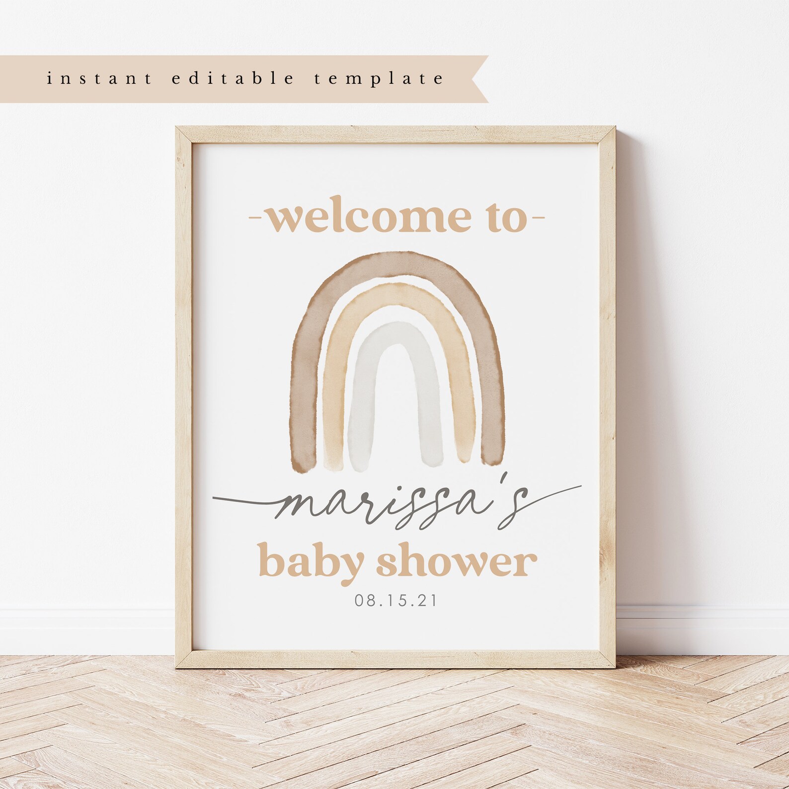 BOHO Rainbow Welcome Sign Welcome Sign Baby Shower Sign | Etsy