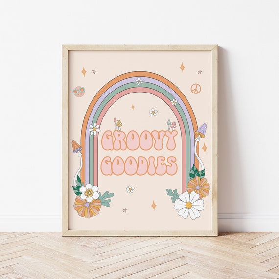 Groovy Goodies Sign Groovy One Birthday Treat Sign 70s Retro - Etsy