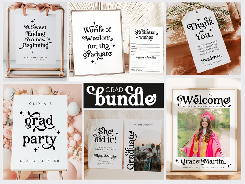 Boho Graduation Party Welcome Sign Template, Photo Graduation Poster ...