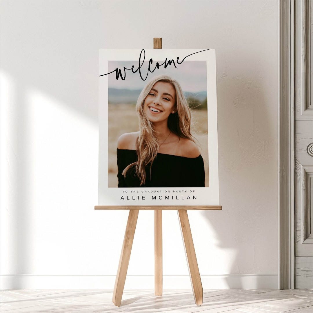 Minimalist Graduation WELCOME SIGN Template, Graduation Party Welcome ...
