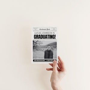 Newspaper Graduation Invitation 2024 Template, Graduation Announcement ...